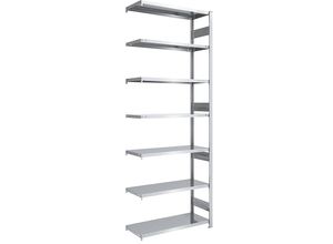 4250623789608 - Schwerlast-Steckregal verzinkt beidseitig Regalhöhe 3000 mm 7 Böden Anbauregal BxT 1000 x 500 mm hofe