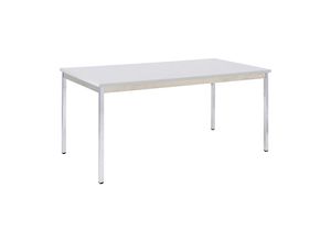 3700245514825 - eurokraft basic Mehrzwecktisch rechteckig BxH 1200 x 740 mm Tiefe 600 mm Platte lichtgrau Gestell verchromt