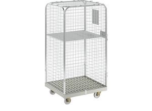 4260316441485 - Rollbehälter SAFE HxBxT 1550 x 720 x 810 mm Rollplatte grau kaiserkraft