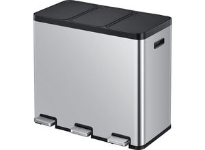 8713631200214 - EKO Treteimer Recycler Stahl 60 l 3-fach-Sammler Edelstahl