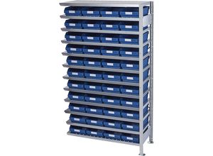 4250621500892 - Steckregal mit Regalkästen Regalhöhe 1790 mm Anbauregal Tiefe 500 mm 44 Kästen blau STEMO