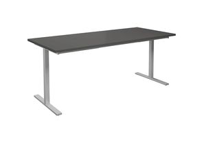 4061753263902 - Mehrzwecktisch DUO-T gerade Platte HxT 740 x 800 mm Breite 1800 mm dunkelgrau silber kaiserkraft