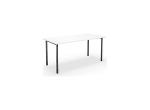 4061753262356 - Mehrzwecktisch DUO-C gerade Platte HxT 700 - 800 x 800 mm Breite 1600 mm weiß schwarz kaiserkraft