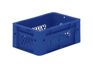 4031022031549 - Schwerlast-Euro-Behälter Polypropylen Volumen 41 l LxBxH 300 x 200 x 120 mm Wände durchbrochen Boden geschlossen blau VE 8 Stk kaiserkraft