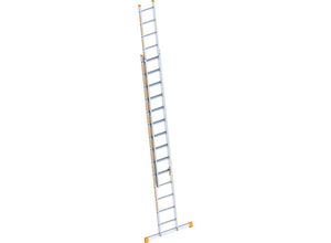4035209004166 - Alu-Schiebeleiter 2-teilig ausziehbar 2 x 14 Sprossen inkl Traverse Layher