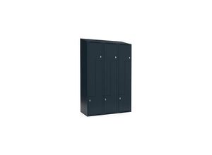 7042424670882 - Z-Spind Fydor 3 Abteile grau B 1200 mm 3 Abteile schräge Dachform Vorhängeschloss kaiserkraft