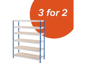 4061753271372 - Deal 3 für 2 Großfach-Steckregale mit Spanplatten-Böden BxT 1550 x 600 mm kaiserkraft