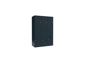 7042424576252 - Z-Spind Fydor 3 Abteile grau B 1200 mm 3 Abteile flache Dachform Vorhängeschloss kaiserkraft
