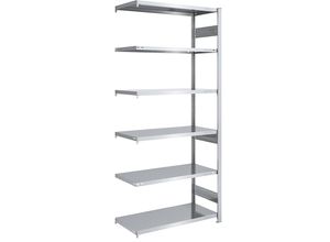 4250623789523 - Schwerlast-Steckregal verzinkt beidseitig Regalhöhe 2500 mm 6 Böden Anbauregal BxT 1000 x 600 mm hofe