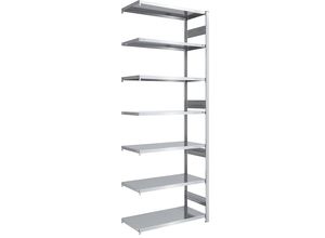 4250623789622 - Schwerlast-Steckregal verzinkt beidseitig Regalhöhe 3000 mm 7 Böden Anbauregal BxT 1000 x 600 mm hofe