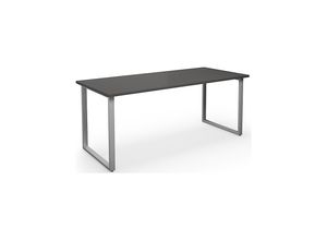 4061753263186 - Mehrzwecktisch DUO-O gerade Platte Tiefe 800 mm Breite 1800 mm dunkelgrau   silber kaiserkraft