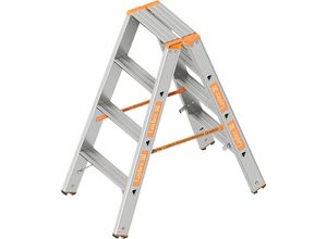 4035209906095 - Stufen-Stehleiter beidseitig begehbar 2 x 4 Stufen Layher