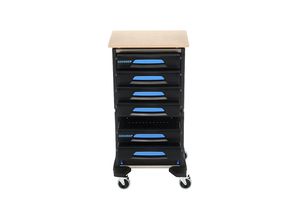 4010886949337 - GEDORE Werkzeugmobil WorkMo Breite 580 mm 6 Schubladen HxT 1140 x 550 mm mit Werkzeugsortiment 72-teilig
