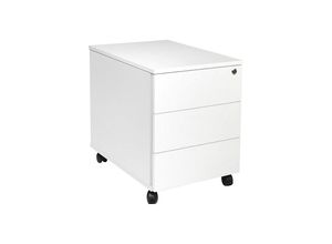 5905745100860 - Rollcontainer Portland HxBxT 550 x 420 x 600 mm weiß gebürstet kaiserkraft
