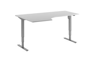 4061753266484 - Schreibtisch Atlanta elektrisch höhenverstellbar Ecke BxT 1800 x 1200 mm lichtgrau silber links kaiserkraft