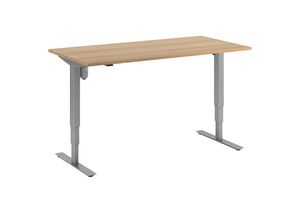 4061753258700 - Schreibtisch Atlanta elektrisch höhenverstellbar gerade BxT 1600 x 800 mm Buche silber kaiserkraft