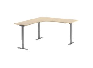4061753259394 - Schreibtisch Atlanta elektrisch höhenverstellbar L-Form BxT 1800 x 2000 mm Birke silber links kaiserkraft