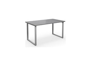 4061753262837 - Mehrzwecktisch DUO-O gerade Platte Tiefe 800 mm Breite 1400 mm lichtgrau   silber kaiserkraft