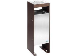 4030695214679 - VAR Abfallsammler Ascher mit Lochblechabdeckung ohne Dach dunkelbraun