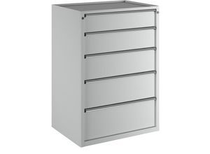 4014641114695 - Schubladenschrank BxT 910 x 675 mm Schubladentraglast 200 kg 5 Schubladen Höhe 1280 mm Front lichtgrau ANKE