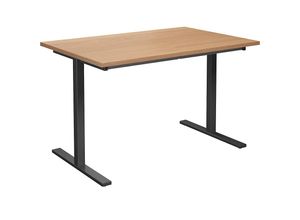 4061753263315 - Mehrzwecktisch DUO-T gerade Platte HxT 740 x 800 mm Breite 1200 mm Buche schwarz kaiserkraft
