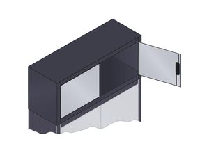 4062084806219 - ACURADO Aufsatzschrank mit Flügeltüren HxBxT 500 x 1200 x 400 mm schwarzgrau   weißaluminium C+P