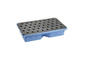 5060399592123 - PE-Kleingebinde- und Palettenwanne LxBxH 1000 x 600 x 200 mm Auffangvolumen 60 l mit PE-Gitterrost kaiserkraft