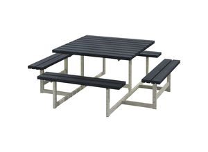 5703393738516 - Gruppensitzbank für 8 Personen LxT 2000 x 2000 mm schwarz kaiserkraft
