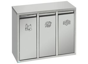 4030695212453 - VAR Wertstoffsortiertstation Edelstahl 3 x 7 l Volumen mit Klapptüren