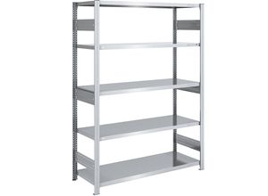 4250623789738 - Schwerlast-Steckregal verzinkt beidseitig Regalhöhe 2000 mm 5 Böden Grundregal BxT 1300 x 600 mm hofe