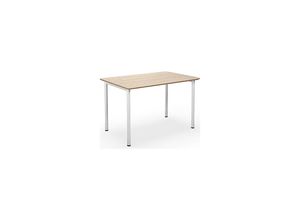 4061753267733 - Mehrzwecktisch DUO-C Trend gerade Platte abgerundete Ecken Tiefe 800 mm Breite 1200 mm Eiche weiß kaiserkraft