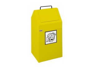 4031068110673 - Wertstoffbehälter mit Einwurfklappe Volumen 45 l BxHxT 320 x 650 x 310 mm stationär gelb RAL 1003 kaiserkraft