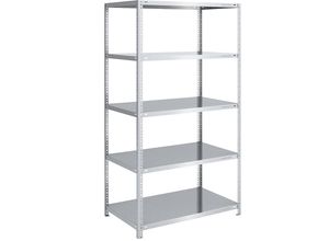 4061753030252 - eurokraft pro Schraubregal Bauart leicht verzinkt Regalhöhe 2000 mm Bodenbreite 1000 mm Tiefe 800 mm Grundregal