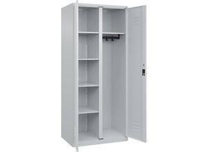 4067521360590 - Putzmittelspind Classic PLUS 1 Abteil Trennwand mittig lichtgrau B 800 mm mit Bodengleitern Drehriegel C+P