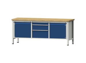 4014641005474 - Werkbank Gestellbauweise Serie V 2 Türen 540 mm 3 Schubladen Buche massiv Vollauszug ANKE