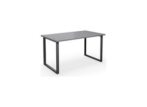 4061753262851 - Mehrzwecktisch DUO-O gerade Platte Tiefe 800 mm Breite 1400 mm lichtgrau   schwarz kaiserkraft