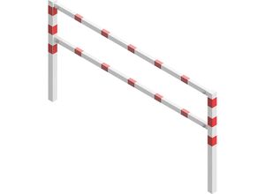 4250384707644 - Wegesperre zusammenschraubbar mit Ober- und Knieholm weiß mit roten Reflexstreifen Breite 2500 mm Schake