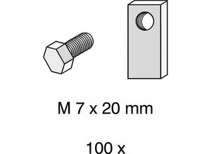 4250623749848 - Schrauben M 7 x 20 mm VE 100 Stk mit Spezialmuttern hofe