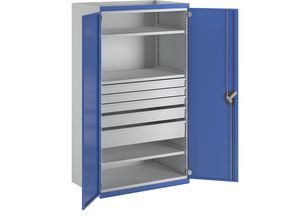 4014641089115 - Schwerlastschrank mit 3 Fachböden 5 Schubladen HxBxT 1950 x 1084 x 690 mm ANKE