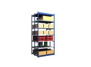 4250623732338 - Stabil-Steckregal doppelseitig Regalhöhe 3000 mm blau verzinkt Bodenbreite 1325 mm Grundregal Breite x Tiefe 1325 x 500 mm hofe