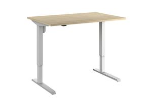4061753259783 - eurokraft basic Schreibtisch Venla elektrisch höhenverstellbar gerade BxT 1200 x 800 mm Eiche weiß