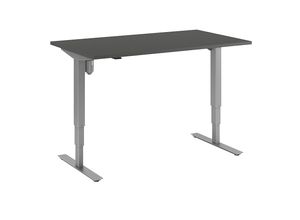 4061753258557 - Schreibtisch Atlanta elektrisch höhenverstellbar gerade BxT 1400 x 800 mm dunkelgrau silber kaiserkraft
