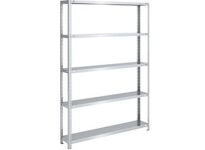 4061753022370 - eurokraft pro Schraubregal Bauart leicht verzinkt Regalhöhe 2000 mm Bodenbreite 1300 mm Tiefe 300 mm Grundregal