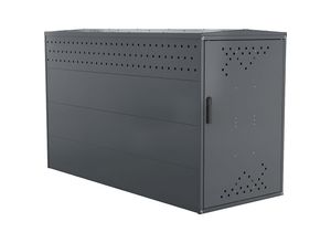 4250366534886 - WSM Fahrradbox Grundelement mit 1 Giebeldach blau   grau