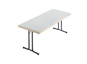 4250709201123 - Klapptisch Doppel-T-Fuß-Gestell 1500 x 800 mm Gestell anthrazit Platte lichtgrau kaiserkraft