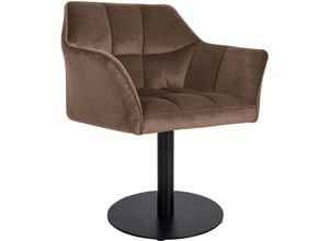 4251756488833 - Loungesessel Damaso I Esszimmerstuhl Mit Kunstleder- Stoff- Filz- Oder Samtbezug I Lounger Mit Schwarzem Metall-Gestell