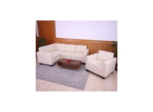 4052826123810 - Modular Sofa-System Couch-Garnitur Moncalieri 4-1 Kunstleder ~ creme