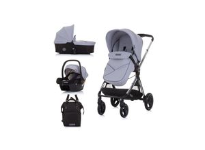 3800931057084 - Kinderwagen Elite 3 in 1 i-Size Babyschale Sportsitz Babywanne Tasche grau