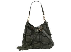 4260543053796 - Henkeltasche SAMANTHA LOOK Damen Gr B H T 24cm x 22cm x 17cm onesize grün (dunkelgrün) Leder Taschen echt Leder Made in Italy
