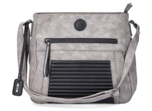 4060596738806 - Umhängetasche RIEKER Damen Gr B H T 30cm x 29cm x 12cm grau (grau schwarz) Lederimitat Taschen Schultertasche Damen-Handtasche mit praktischen Fächern